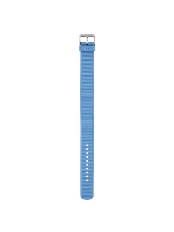 Briston Rubber Strap Light Blue Polished Steel 18mm - MORE by Morello ...