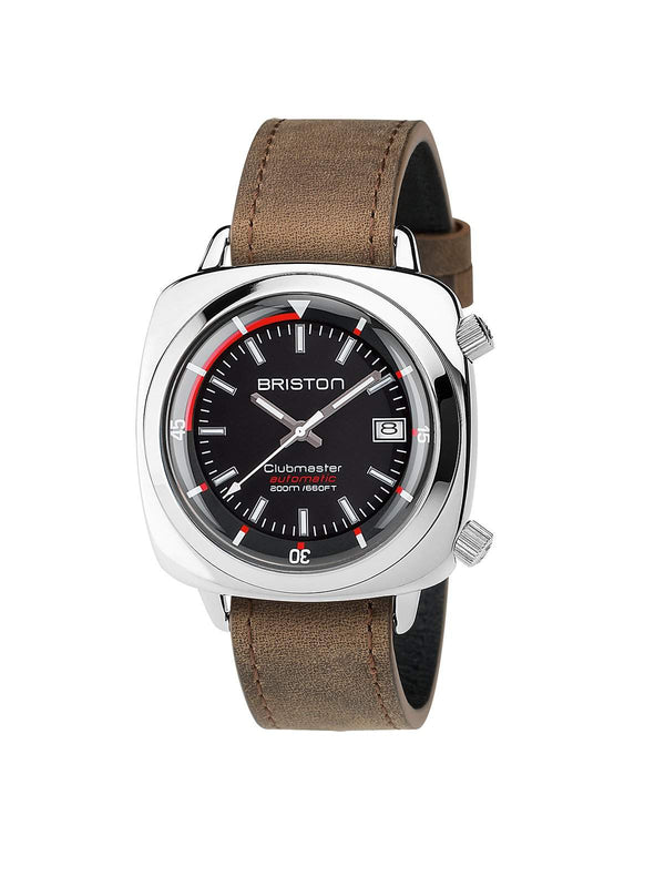 Briston Clubmaster Diver Polished Steel Automatic HMS Black Dial 42mm ...